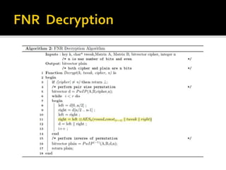 Ppt fnr arbitrary length small domain block cipher proposal | PPTX