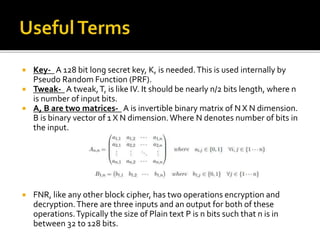Ppt fnr arbitrary length small domain block cipher proposal | PPTX