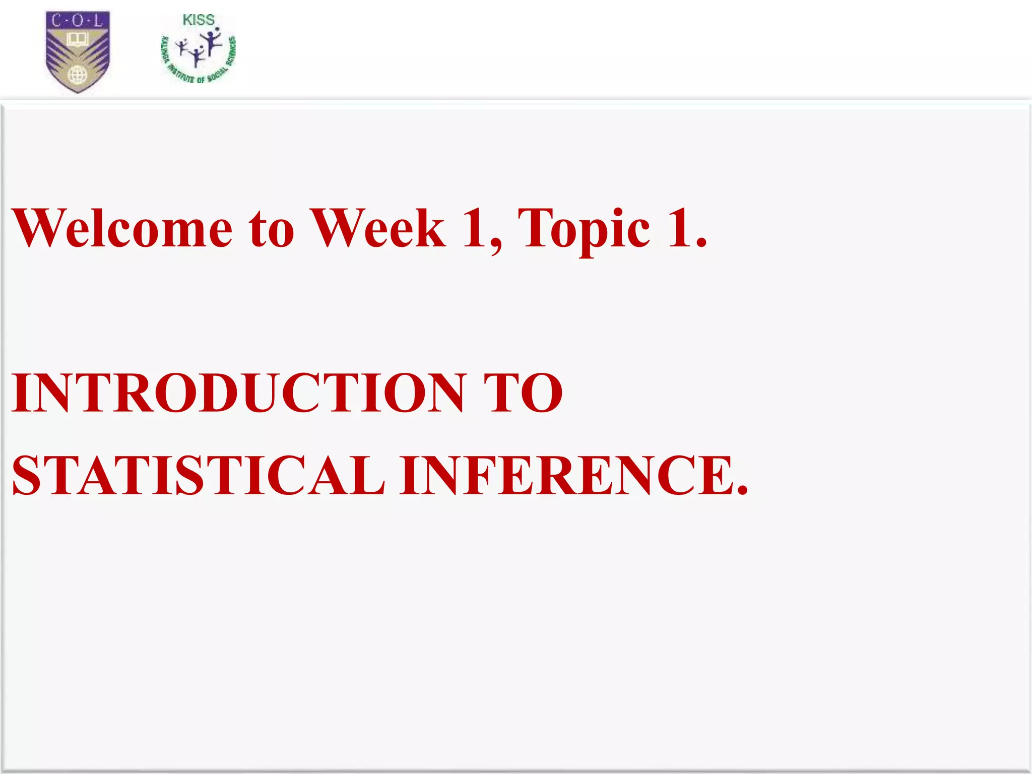 Ppt for 1.1 introduction to statistical inference | PPT
