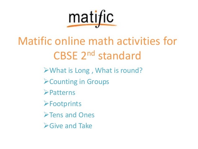 CBSE Math Games for 2nd standard from MATIFIC