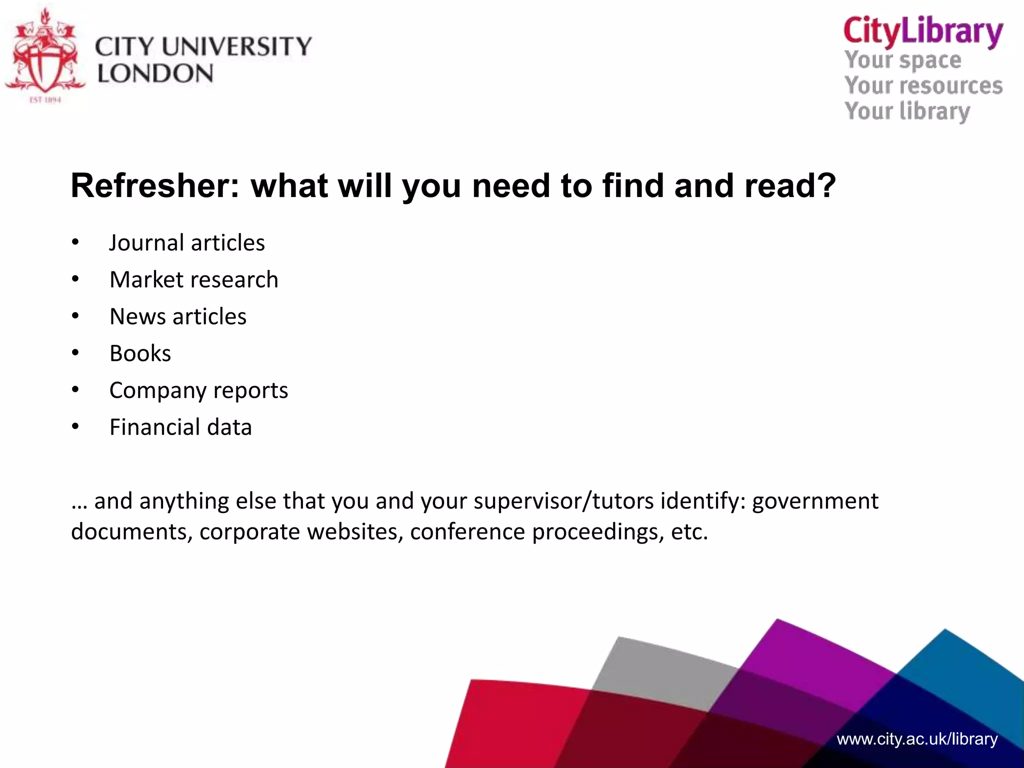 Using Library Resources for your Final Year Project | PPTX