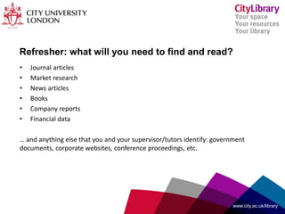 Using Library Resources for your Final Year Project | PPT