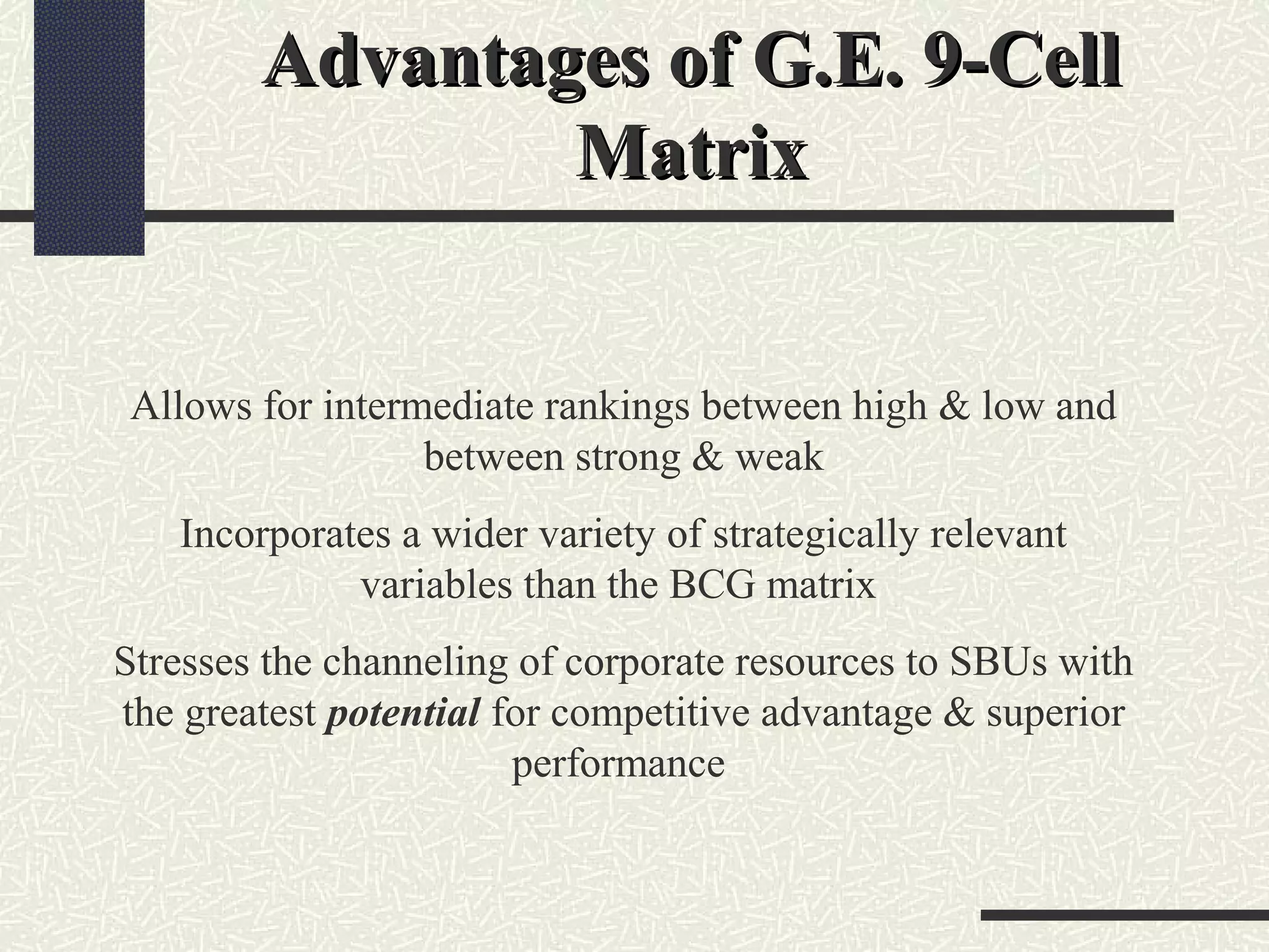 Ppt for bcg & ge nine cell matrix | PPT