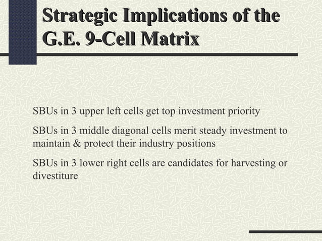 Ppt for bcg & ge nine cell matrix | PPT