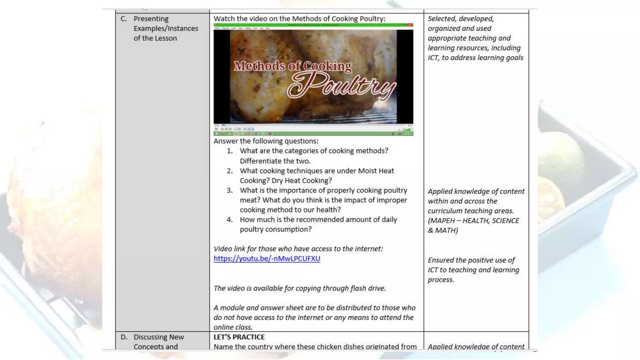 PPT for COT Methods of Cooking Poultry.pptx