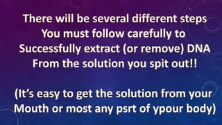 Ppt for dna extraction introduction | PPTX | Genetics | Science