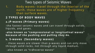Understanding Seismic Waves and Earth's Internal Structure | PPTX