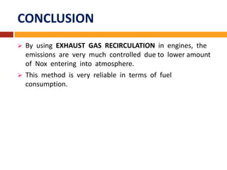 EXHAUST GAS RECIRCULATION | PPTX