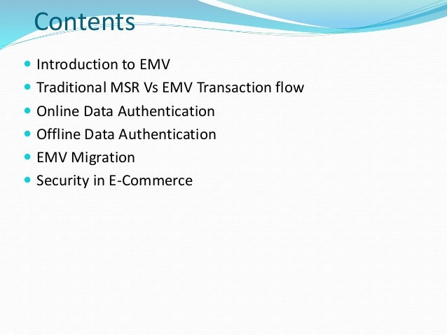 EMV chip cards EMV chip cards