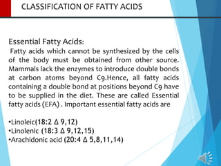 Fatty acids ppt - nomenclature & properties- By Sumati Hajela | PPTX