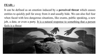 Fear and Anxiety management | difference between fear and anxiety | PPTX