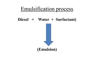 Fuel water emulsions | PPTX