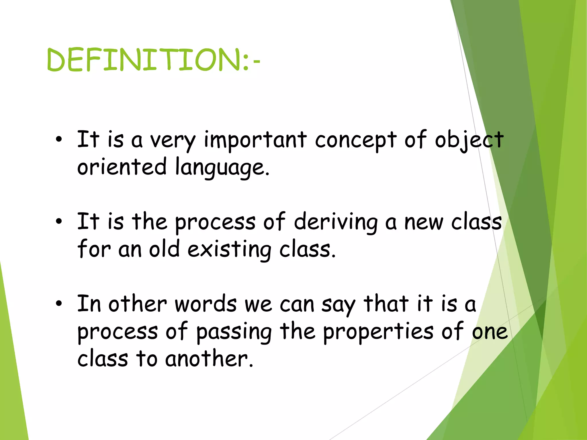Presentation On Inheritance Concept In C Ppt Programming 4000