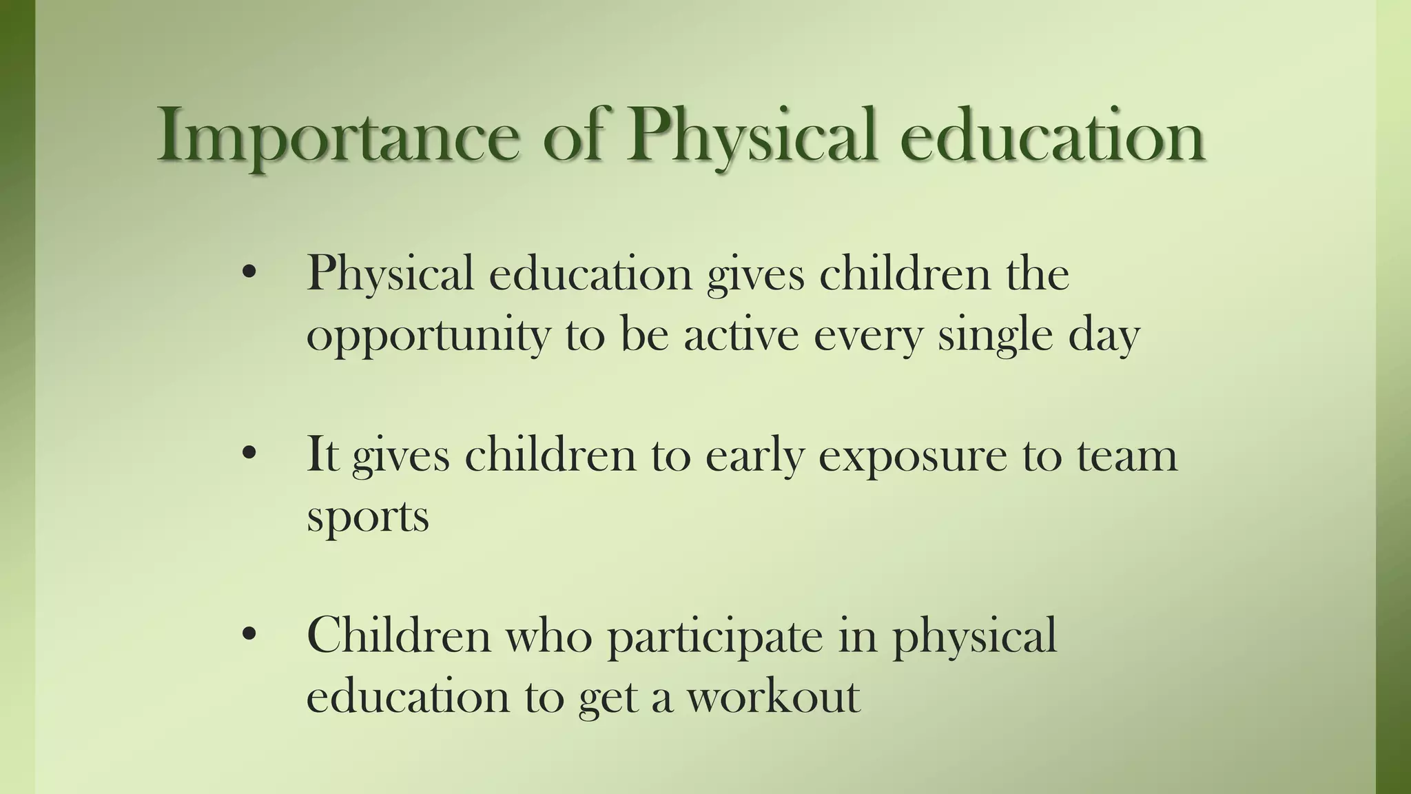 Physical Education & Sports importance | PDF