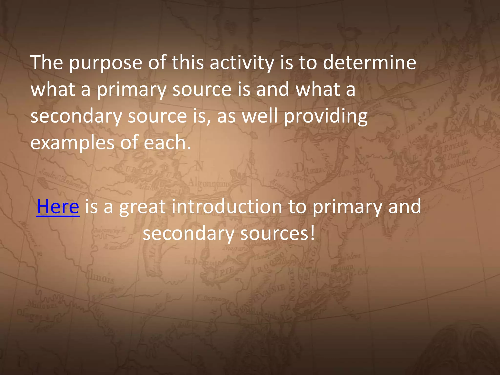 Primary vs Secondary Sources | PPTX