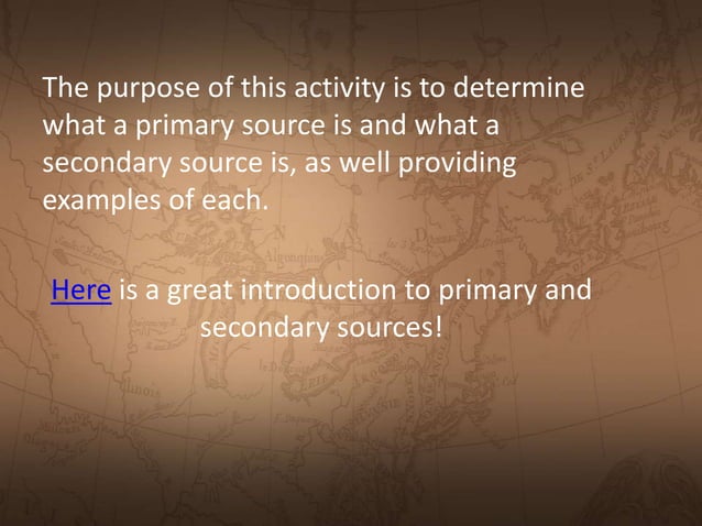Primary vs Secondary Sources | PPTX
