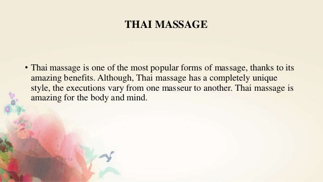 The Amazing Benefits Of Thai Massage