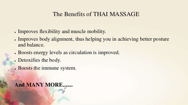 The Amazing Benefits Of Thai Massage