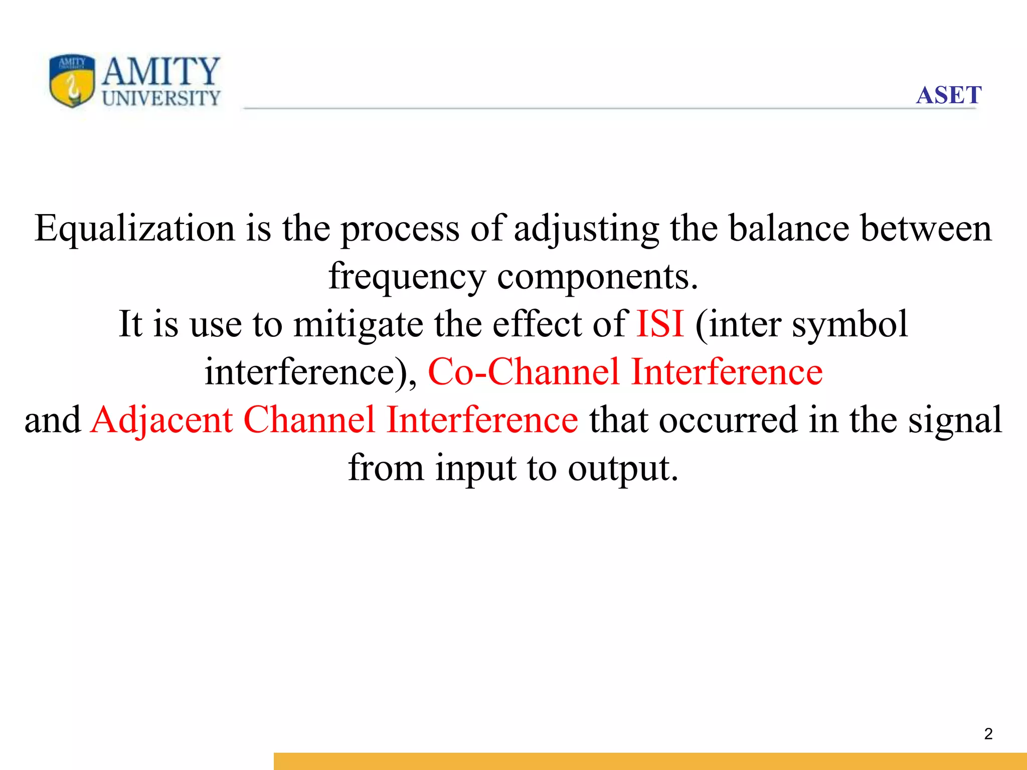 CHANNEL EQUALIZATION by NAVEEN TOKAS | PPT