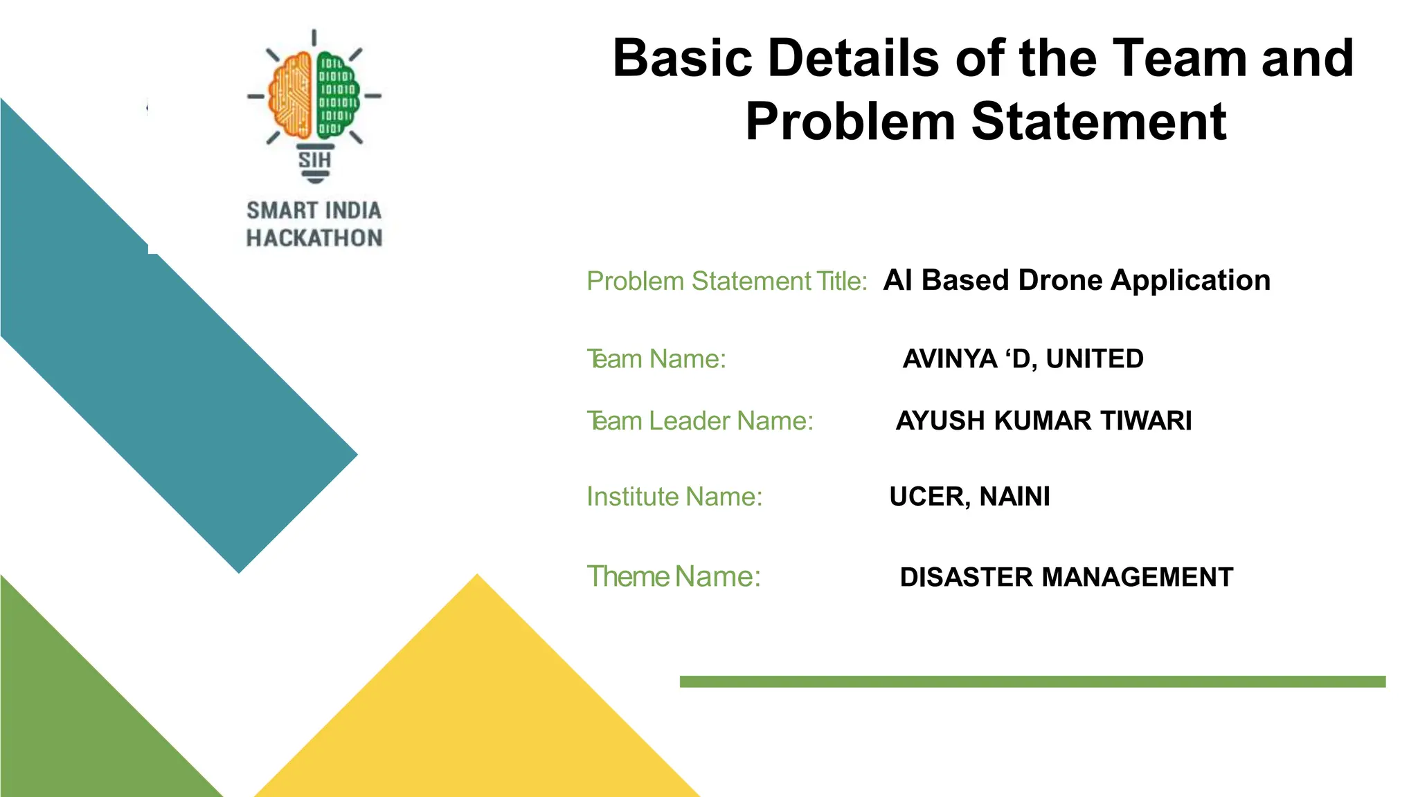 HACKATHON TEMPLATE FOR SIH INDIA HAHCKATHON | PPTX