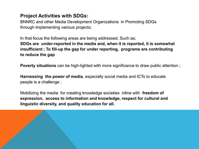 SDGs Implementation Review (SIR) Report: Community Radio Broadcasting ...