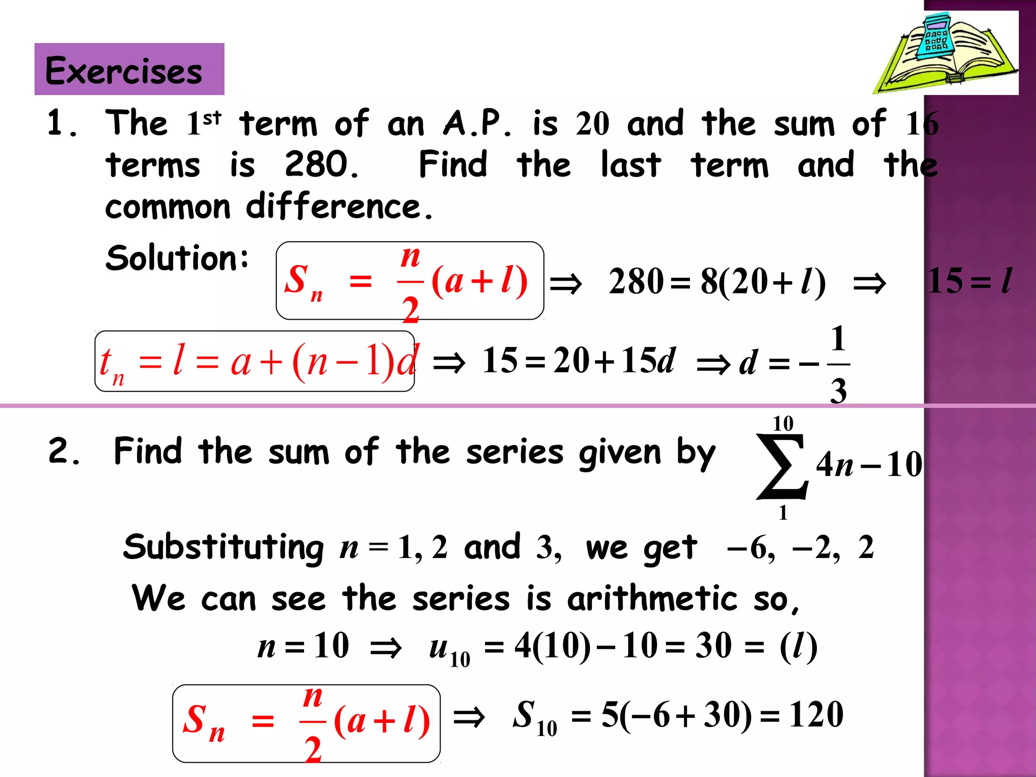 Ppt formula for sum of series | PPT