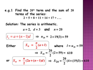 Ppt formula for sum of series | PPT