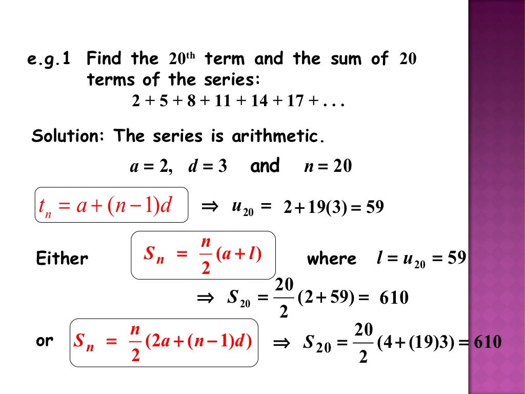 Ppt Formula For Sum Of Series Ppt Formula For Sum Of Series