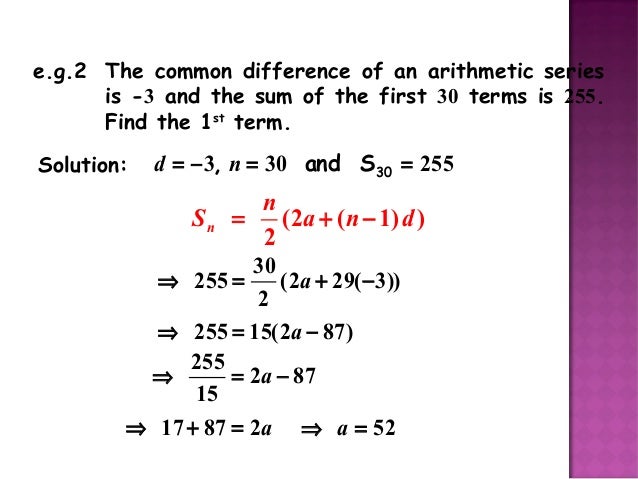 Ppt formula for sum of series Ppt formula for sum of series