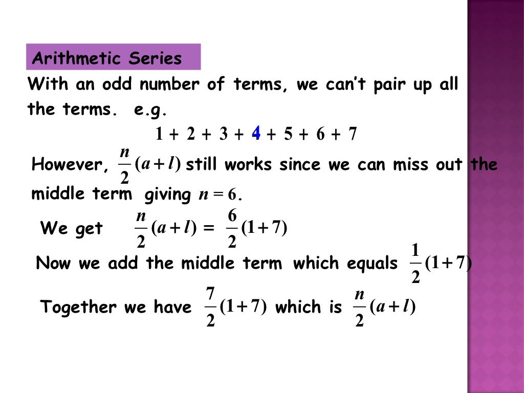 Ppt formula for sum of series