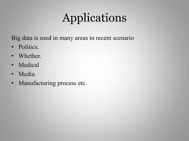 Ppt for Application of big data | PPTX