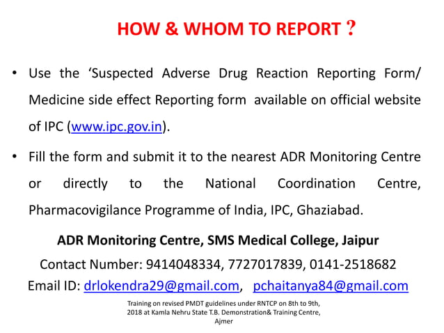 Role of Cohort Event Monitoring Under RNTCP | PPT