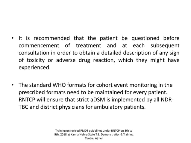 Role of Cohort Event Monitoring Under RNTCP | PPT