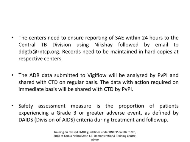 Role of Cohort Event Monitoring Under RNTCP | PPT