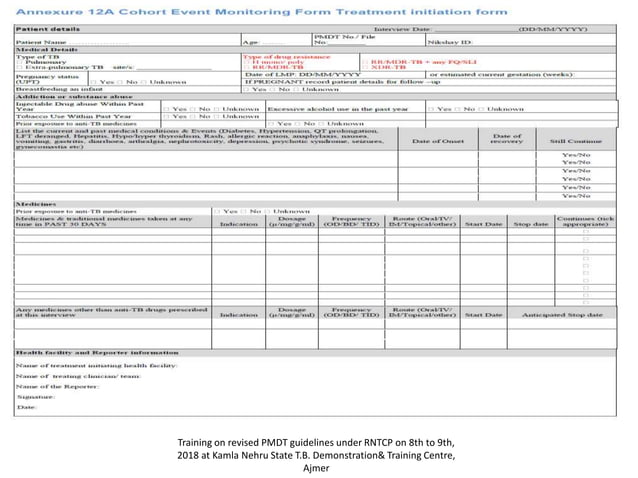 Role of Cohort Event Monitoring Under RNTCP | PPT