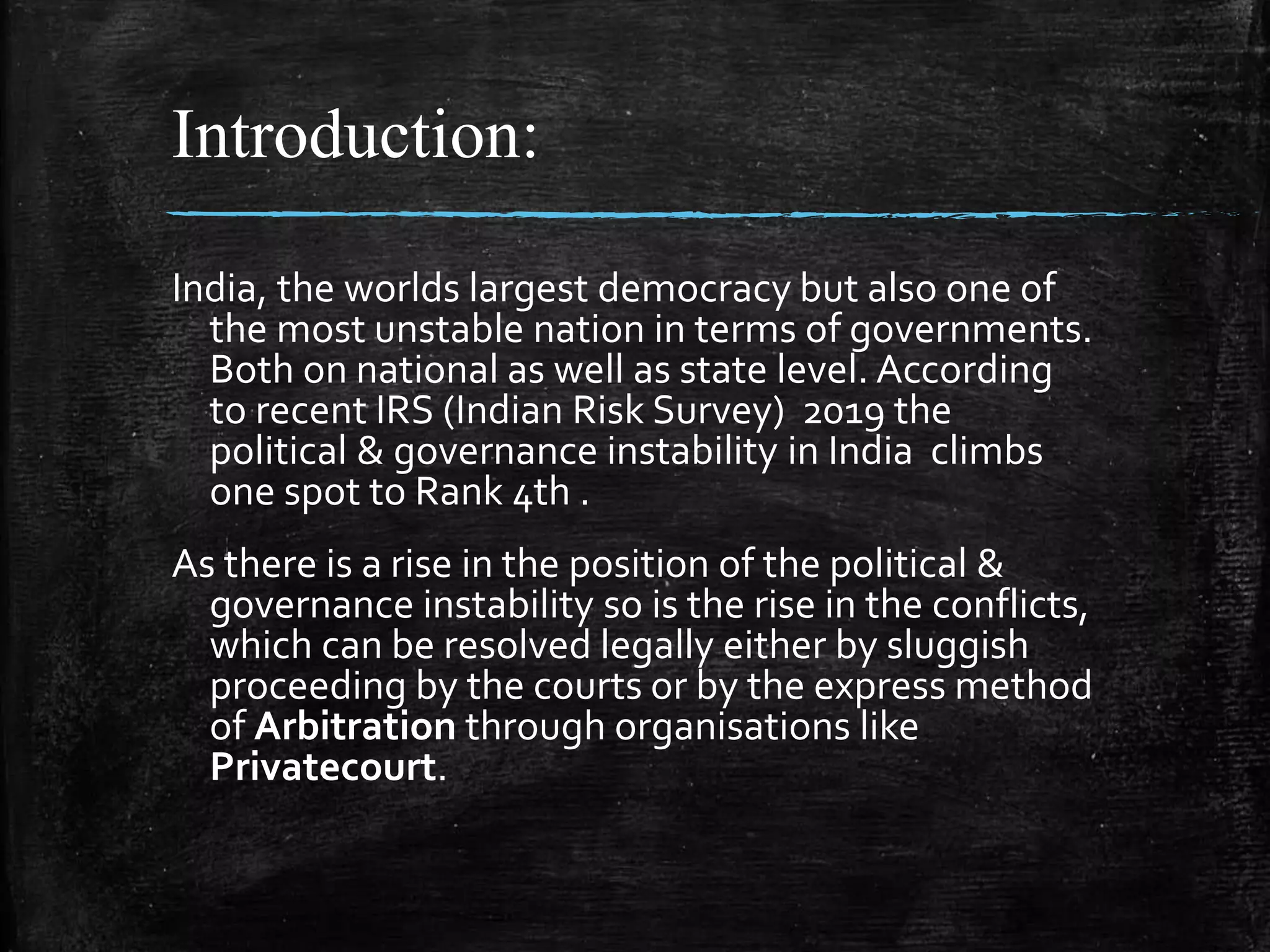 Political & Governance Instability and role of Arbitration | PPTX ...