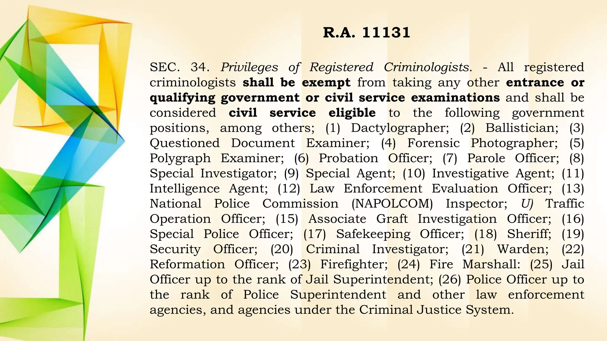 Power Point Presentation of R.A 11131 Ph | PPTX