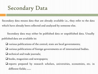 Different Methods of Collection of Data | PDF