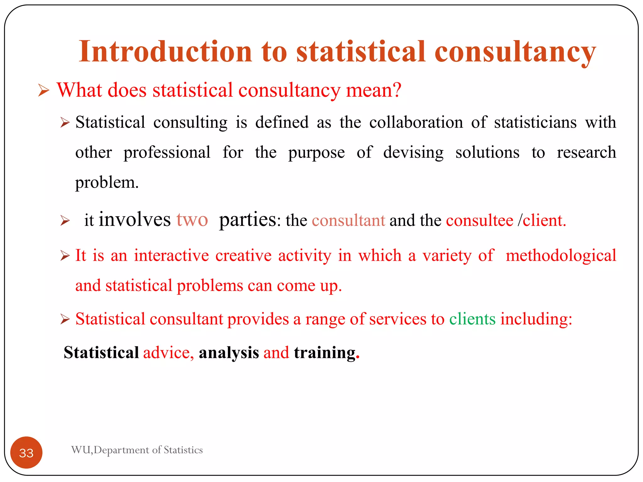 Ppt research Methods and statistical consultancy | PPT