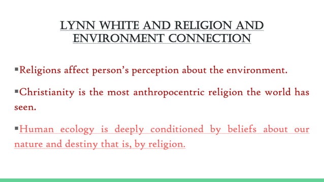 religion and environment | PPTX | Christianity | Religion & Spirituality