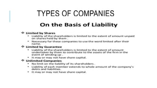 A Presentation on Nature & Types of Companies | PPTX