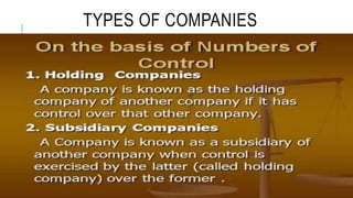A Presentation on Nature & Types of Companies | PPTX