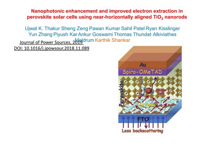 Nanophotonic enhancement and improved electron extraction in perovskite ...