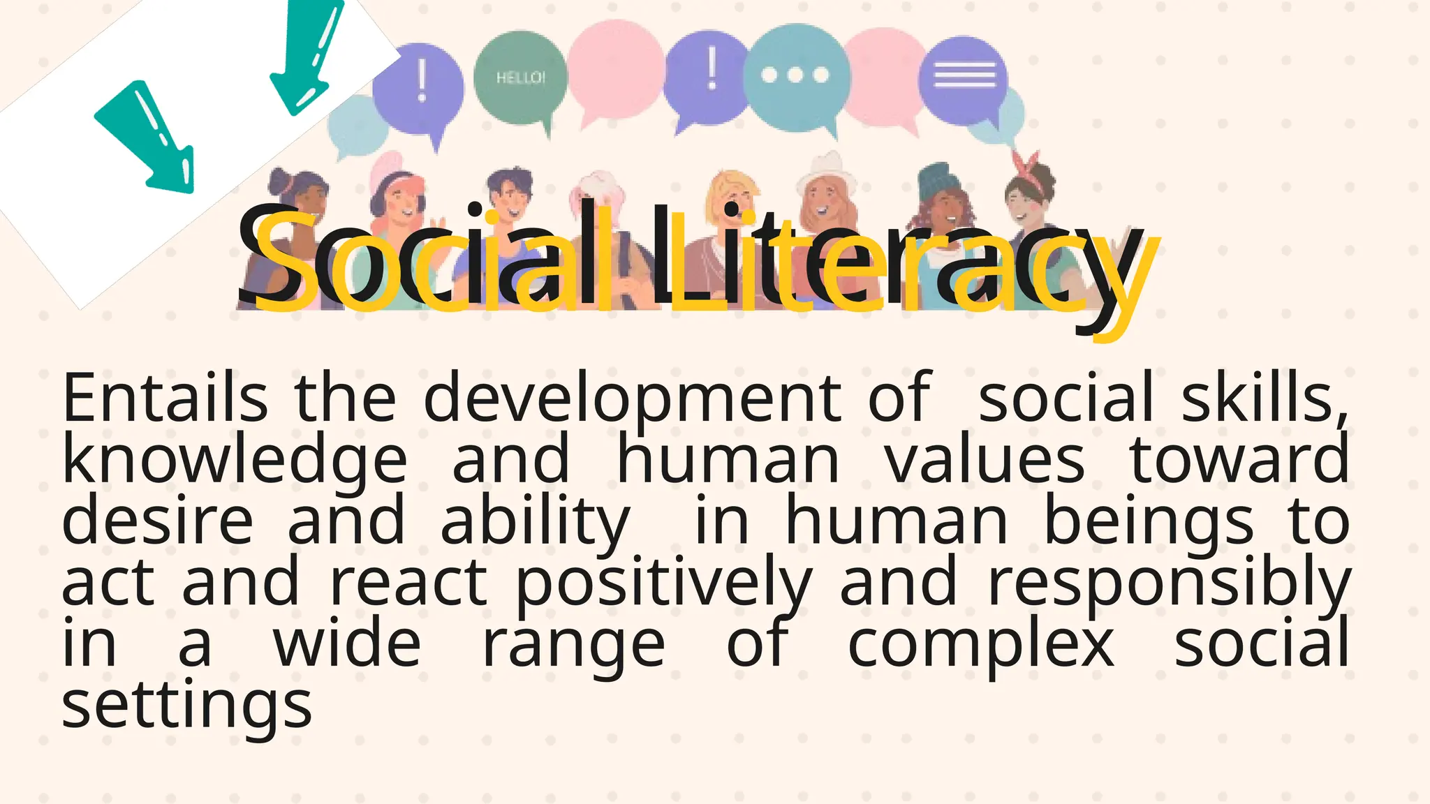 PPT for Social Literacy and skill - definition and types | PPTX