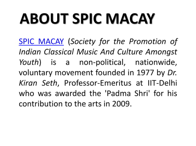 PPT for SPIC MACAY CLUB.pptx
