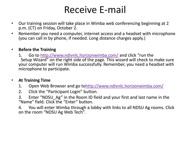 Introduction to Wimba Classroom | PPTX