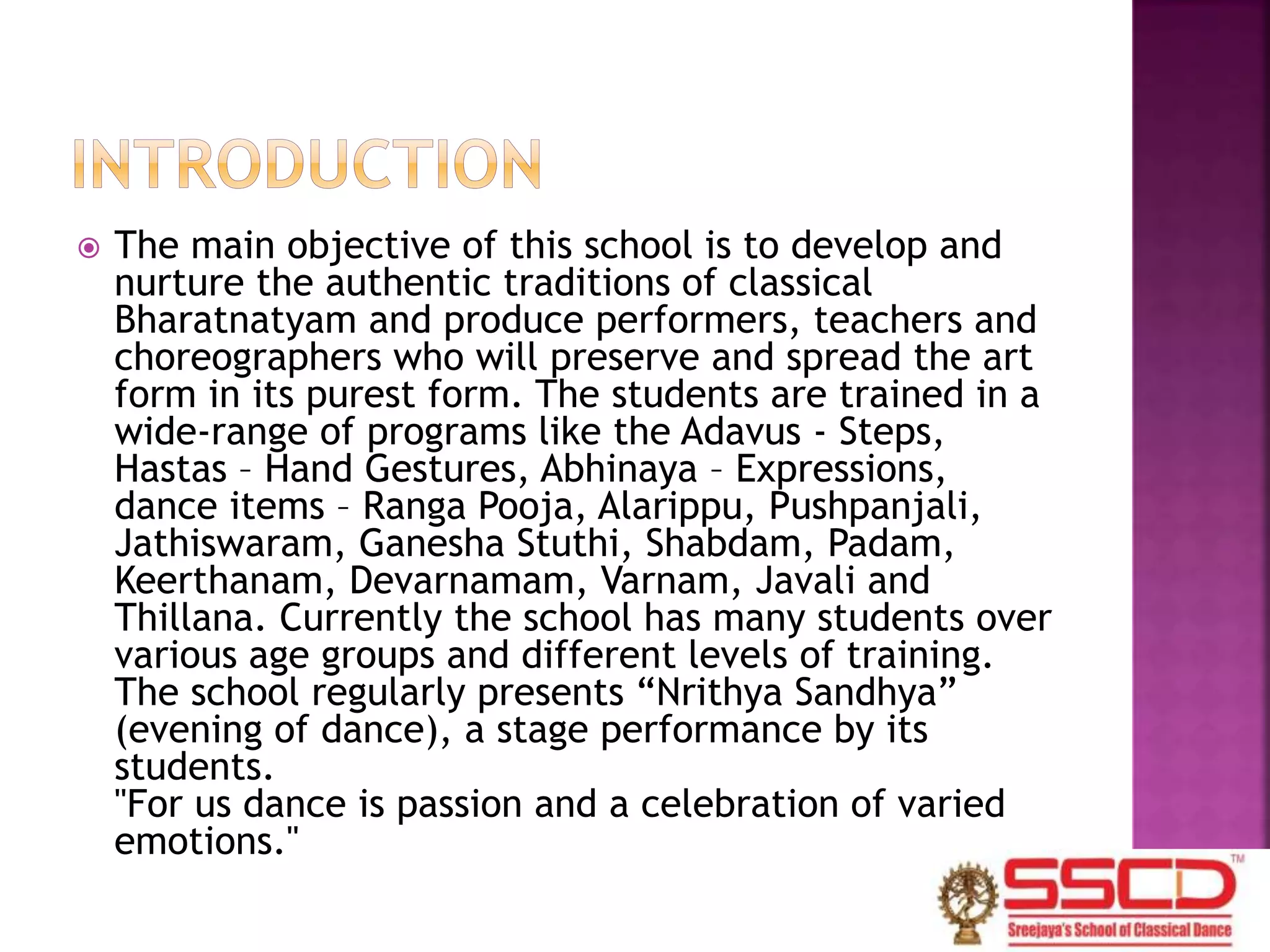 Classical Dance Classes In Bangalore - SSCD | PPTX