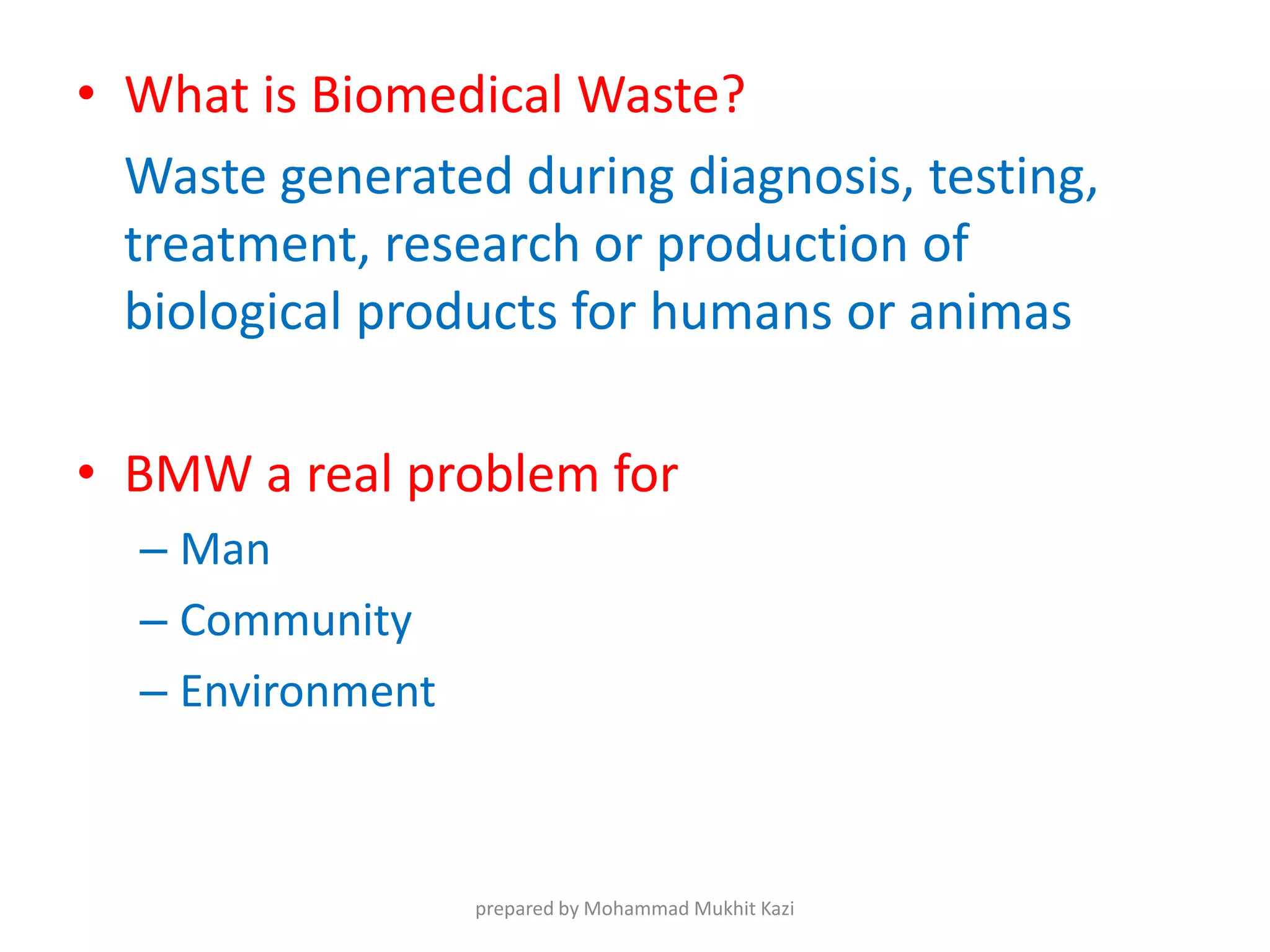 Ppt for staff training on biomedical waste mgmt | PPTX