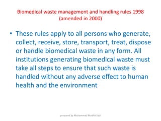Ppt for staff training on biomedical waste mgmt | PPTX