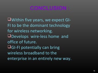 Ppt for the seminr topic on gi fi technology | PPT